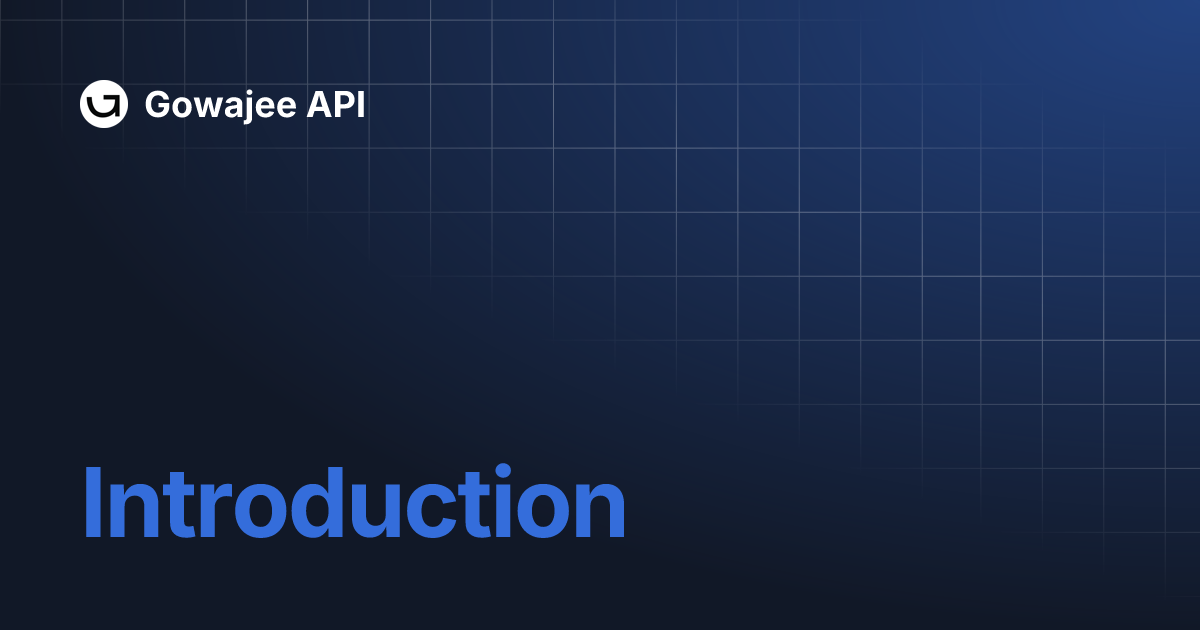 Introduction | Gowajee API